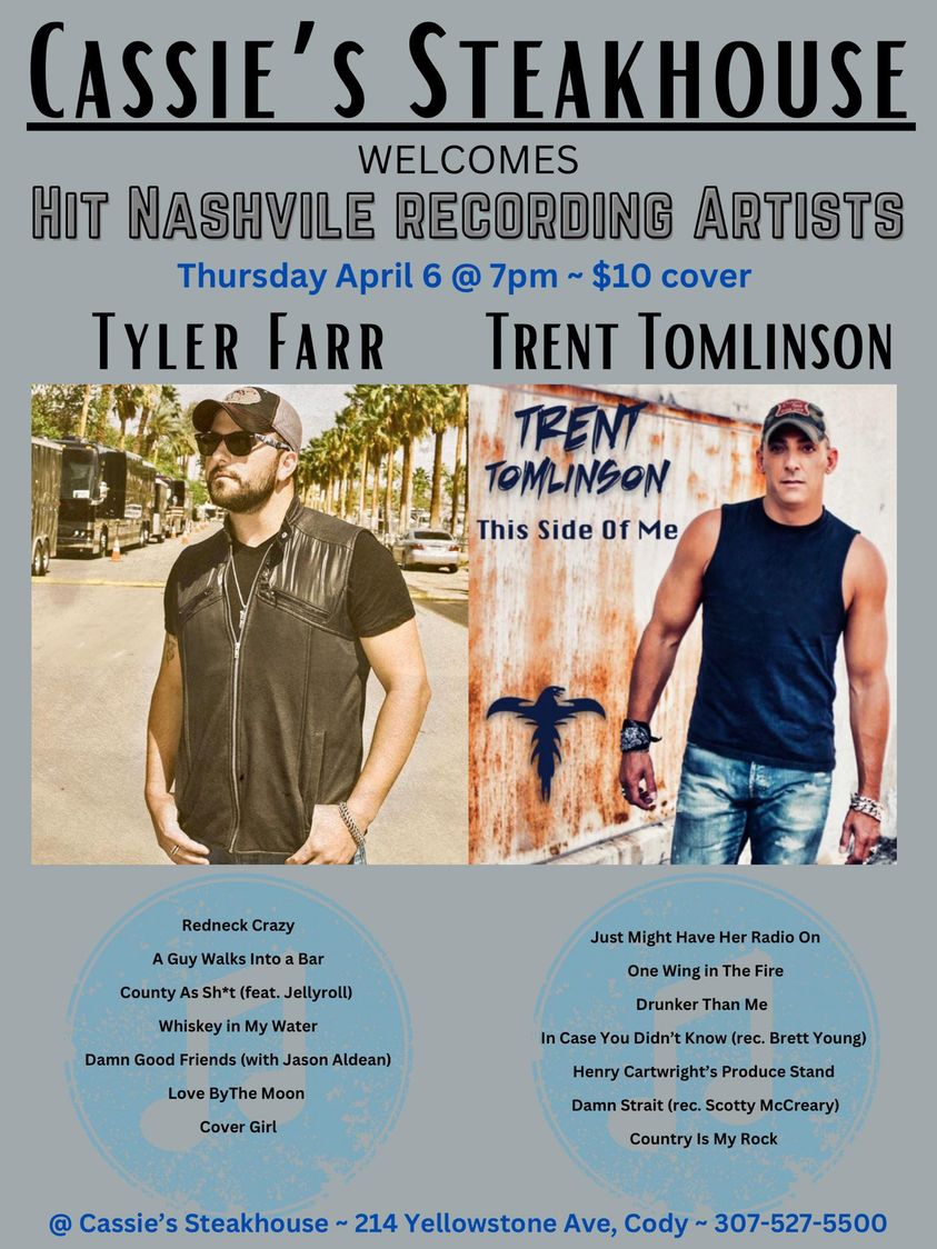 Tyler Farr & Trent Tomlinson at Cassie's - Cody Journal