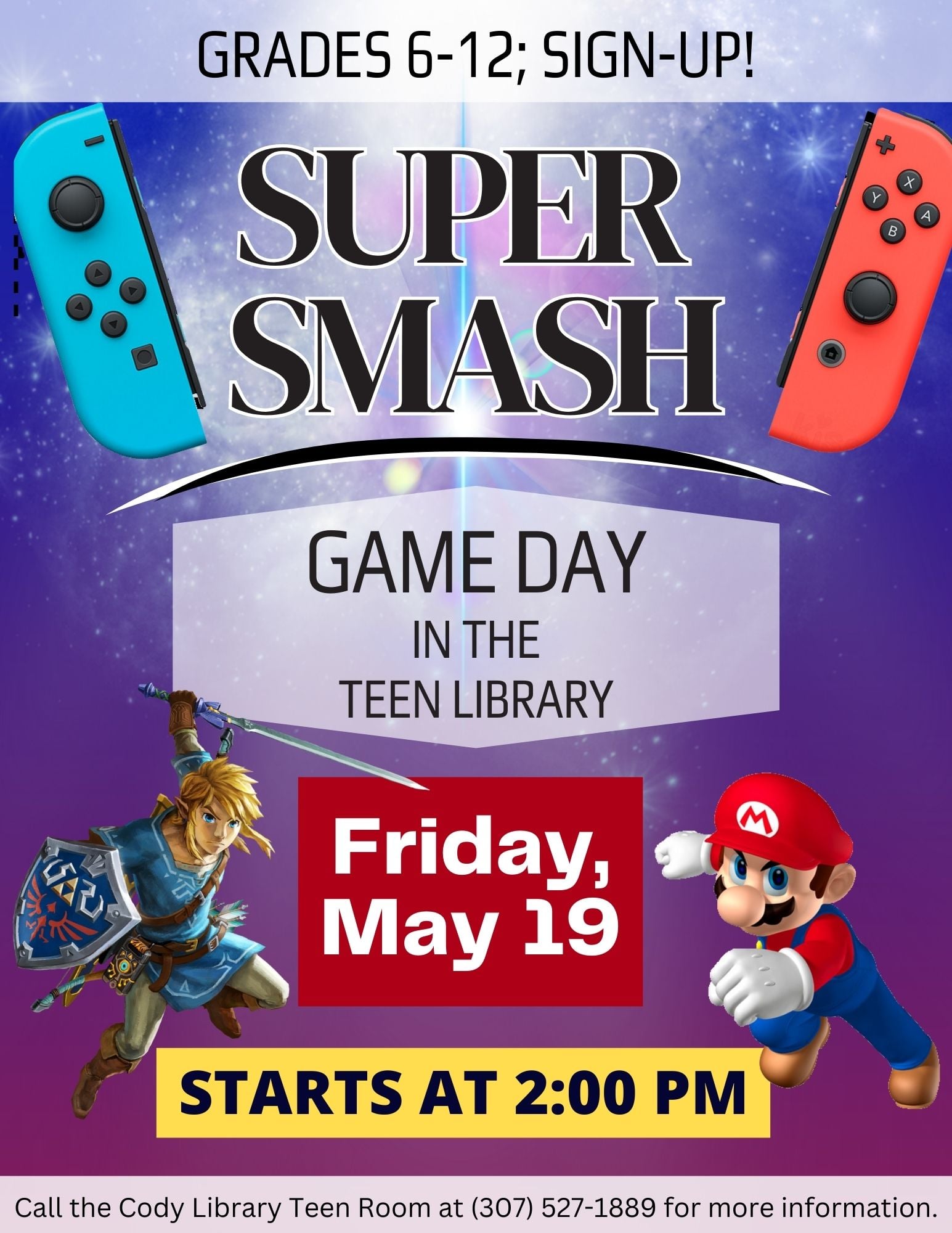 Super Smash Game Day in the Teen Library - Cody Journal