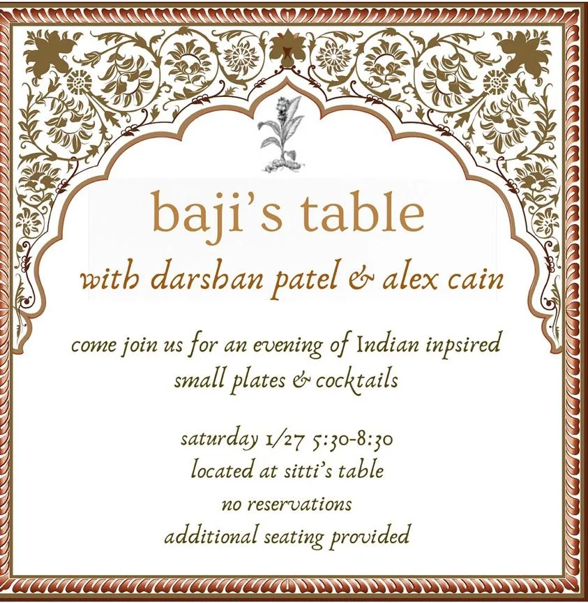 Baji's Table - Indian Pop Up Dining - Cody Journal
