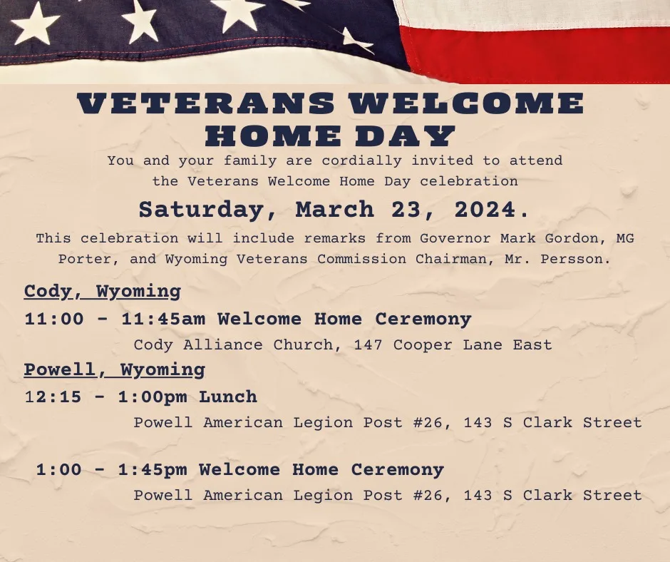 Veterans Welcome Home Day - Cody Journal