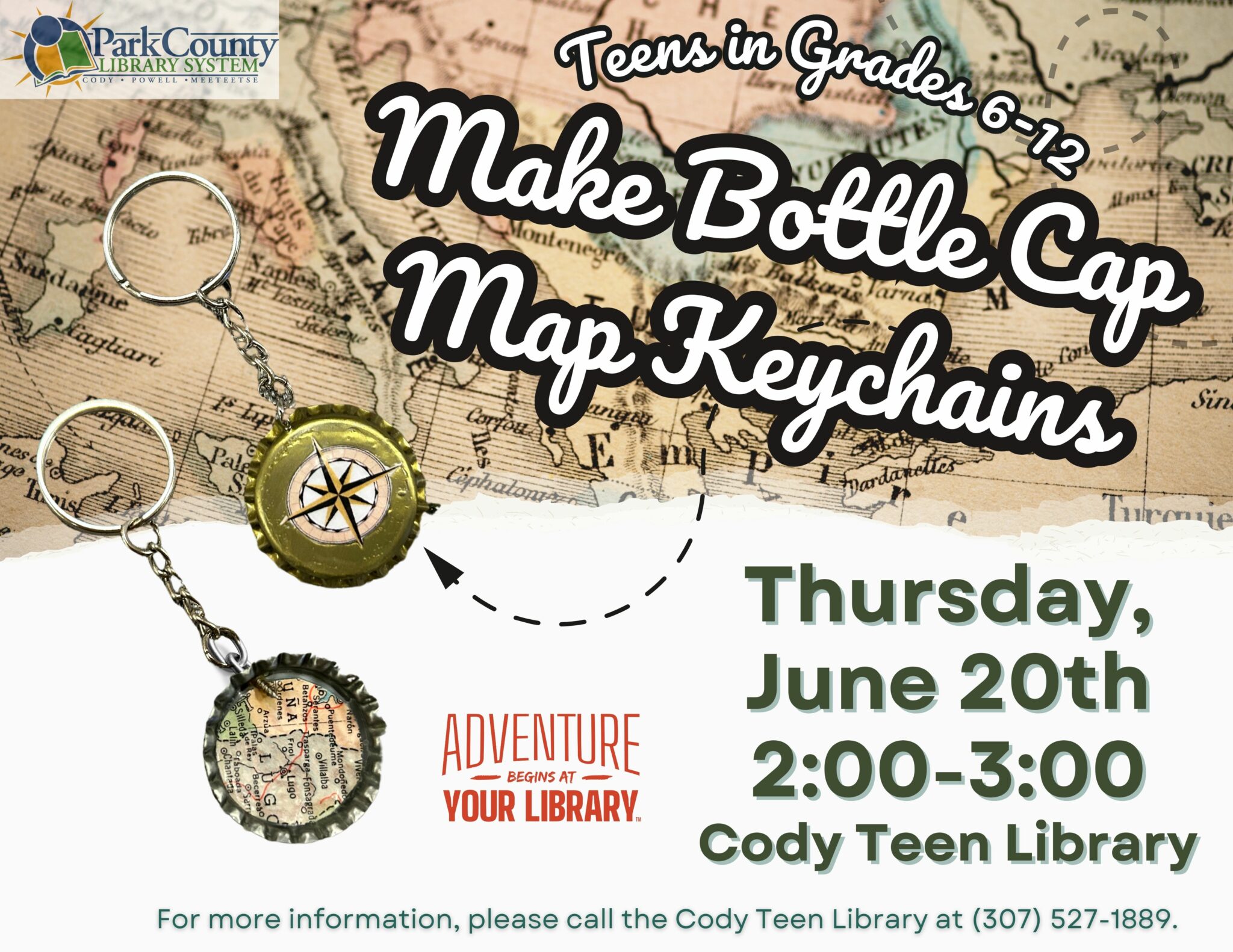 Teens Make Bottle Cap Map Keychains - Cody Journal